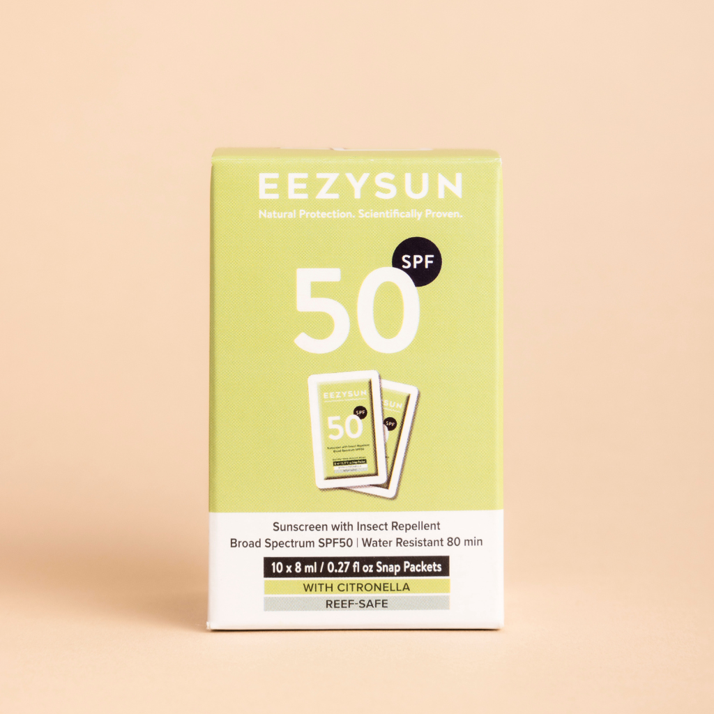 Travel-Size Sunscreen With Insect Repellent Snap Packets | EEZYSUN